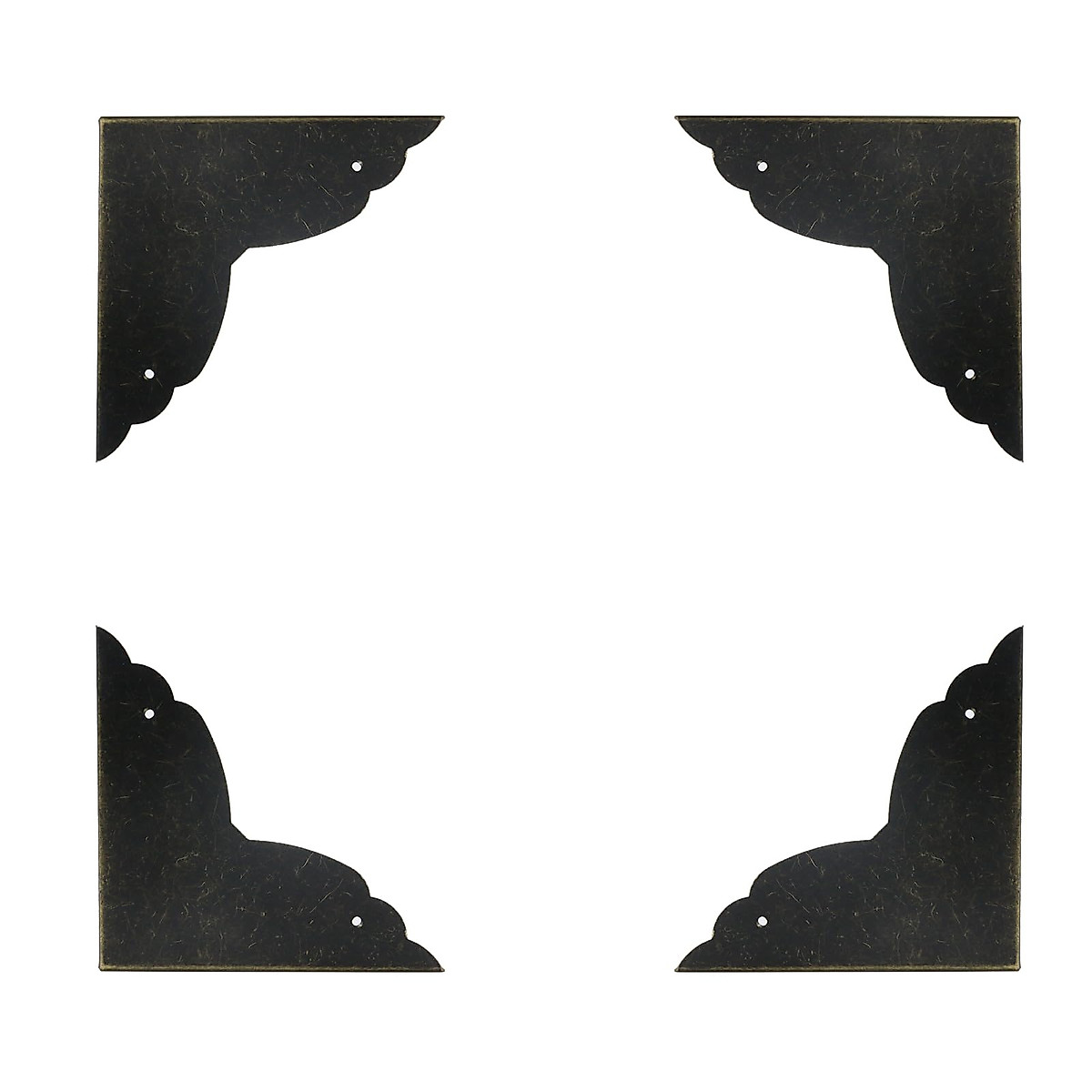 Mcredy 4 Pack Corner Protectors Metal Bronze Box Corners Decorative 2.8x2.8x1.2"(LxWxH),Side Length 2.8"
