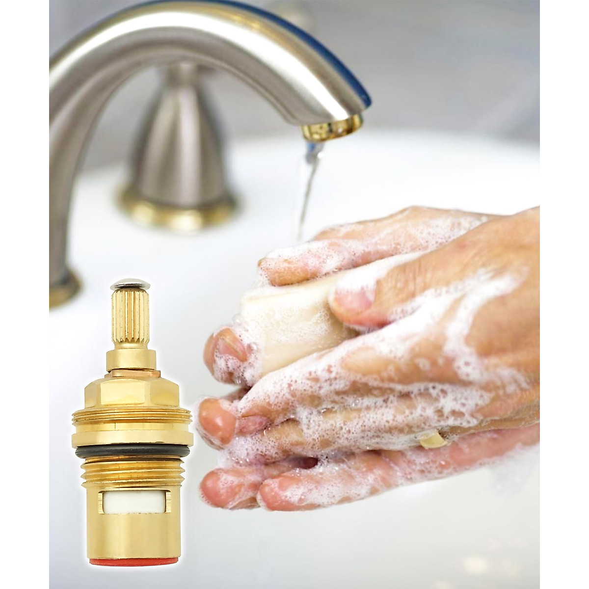 9.13146 Faucet Cartridge Fits For Perrin & Rowe (ROHL),Hot Ceramic Cartridge Faucet Parts,Temperature 40F-140F,Pressure 20PSI-125PSI