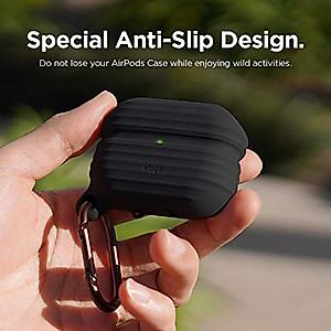 elago Premium Waterproof Case Compatible with AirPods Pro Case, AirPods Pro 2nd Generation Case, Carabiner Included (Black) [US Patent Registered]