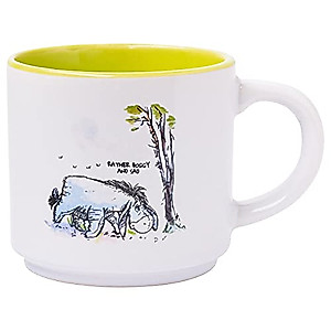 Silver Buffalo Winnie the Pooh 100 Acre Wood Destination 4-Pack Ceramic Mug Stack, 10-Ounces