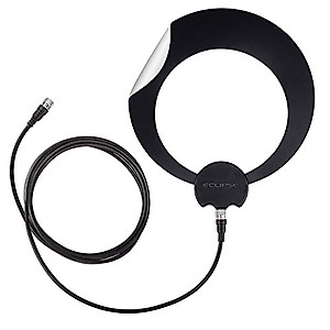 Antennas Direct ClearStream Eclipse TV Antenna, 35+ Miles Range, Multi-Directional, Grips to Walls and Windows, 12 ft. Detachable Coaxial Cable, Black or White, 4K Ready (ECL), compact