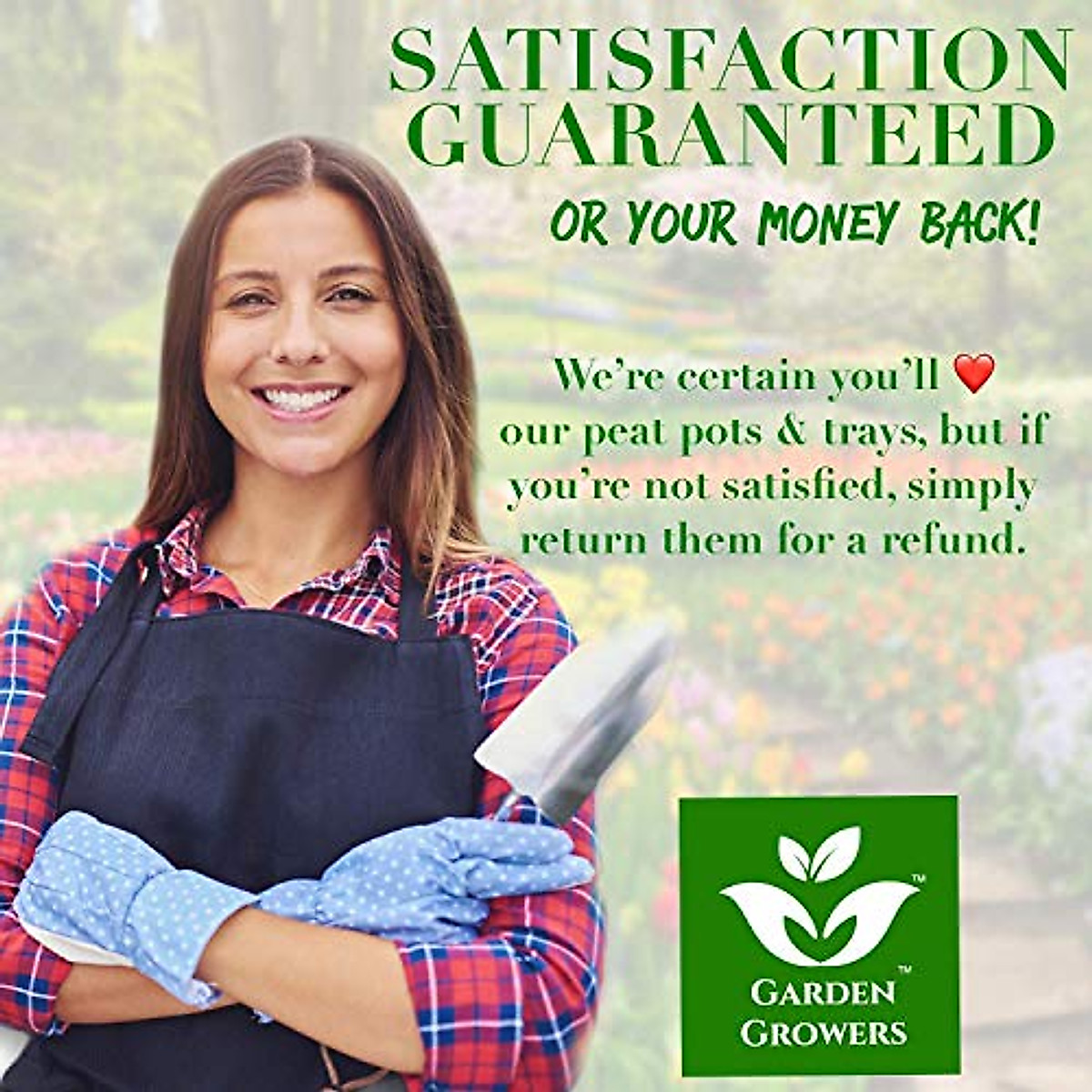 Garden Growers Seed Starter Pots – 3 Inch Biodegradable Peat Pods for Starting Flowers and Vegetables – Breathable and Absorbent for Aeration and Root Growth (60 Pots with 10 Bonus Plant Labels)