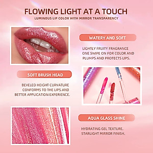 Aseawave Girls Lip Gloss, Shimmery Lip Glosses for Girls Teens & Women, | Syrupy gloss| Glossy Finish| Long-lasting| Moisturizing| Highlighting| Natural-beauty | Lip Glow Set