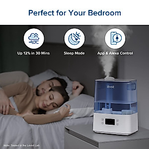 LEVOIT Classic300S Ultrasonic Smart Top Fill Humidifier, Extra Large 6L Tank & Humidifiers for Bedroom Large Room, 3L Cool Mist Top Fill Oil Diffuser, White
