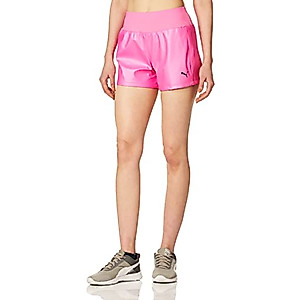 PUMA Women's Train Shimmer 4" Shorts, Luminous Pink, XL