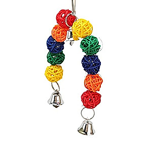 Deosdum 12Pcs Bird Toys Parrot Chewing Toys,Hanging Bell Pet Bird Cage Hammock Swing Toy Hanging Toy for Small Parakeets Cockatiels, Conures, Macaws
