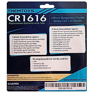 Tabbed CR1616 Battery with Solder Tabs, 10x CR1616 3V Lithium Battery, Gameboy Cartridge Battery Ruby Gameboy Advance SP Fire Red Leaf Green Emerald, 1616 Battery GBA Gameboy Advance Cart Save