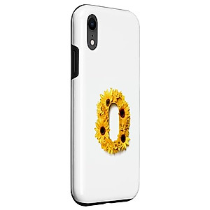 iPhone XR Letter O Initial Monogram Sunflower Minimalist Women Yellow Case