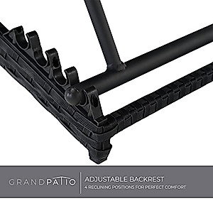 Grand patio Outdoor Lounge Chairs for Outside 2 Pieces Patio All-Weather Wicker Aluminum Reclining Folding Chaise Lounge with Cushions for Poolside, Beige