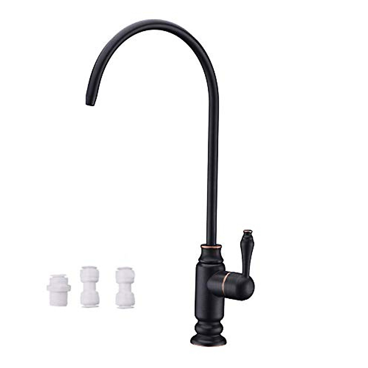 Kmeino (Oil Rubbed Bronze) Water Drinking Faucet 100% Lead-Free Water Filter Faucet Fits Most RO Units or Water Filtration System Stainless Steel Body Sink Water Filtration Faucet Mini Tube