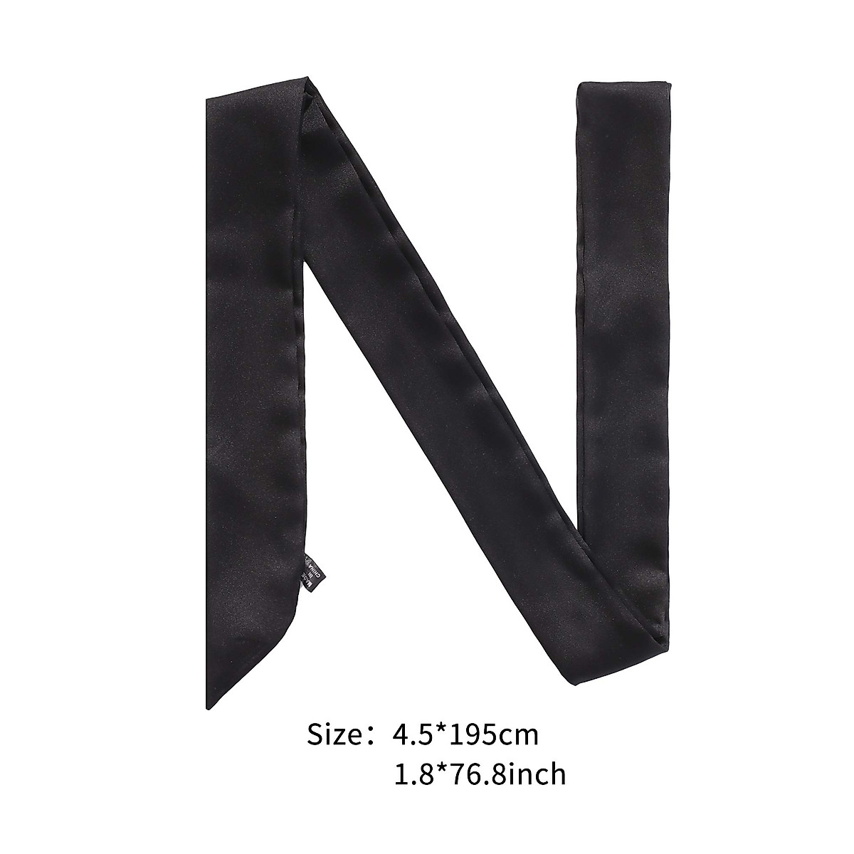 3 Pcs Scarf Skinny for Women Satin Scarf Belts Sash Necktie Neck Scarf Choker Solid Color Narrow Scarf (Black, White, Grey)