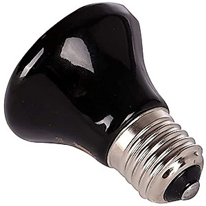 Lxcom Lighting 25 Watt Mini Reptile Heat Lamp Bulb 25W 60MM Pet Infrared Ceramic Heat Emitter for Brooder Coop, Lizard, Lambs, Snake, No Light, Black, 110V( 4 Pack)