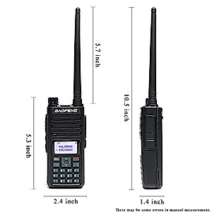 Baofeng BF-H6 Ham Radio Handheld High Power Two Way Radios Dual Band VHF UHF Walkie Talkies for Adults Long Range 2200mAh Battery, Acoustic Tube Headset, Short Antenna, Programming Cable