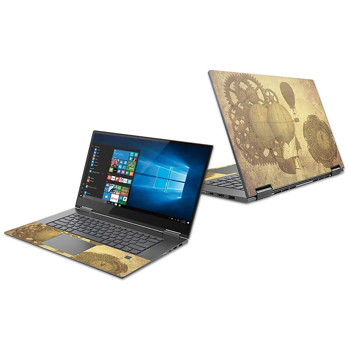MightySkins Skin Compatible with Lenovo Yoga 730 15" (2018) - Steam Punk Paper | Protective, Durable, and Unique Vinyl Decal wrap Cover | Easy to Apply, Remove, and Change Styles | Made in The USA