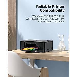 252 Ink Cartridge Replacement for Epson 252XL Ink Cartridges Combo Pack Use to Workforce WF-7110 WF-7720 WF-7710 WF-3620 WF-3640 5 Pack Remanufactured