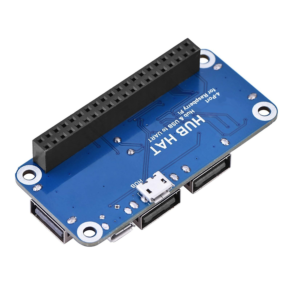 Fosa USB to UART Onboard 4 Port USB HUB HAT for Raspberry Pi B+ / 2B / 3B / Zero/Zero W