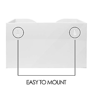 Essentially Yours Acrylic Folded Paper Towel Holder - Wall Mounted or Freestanding | Dispenser for Multifold, Trifold, and C Fold Napkins (White)