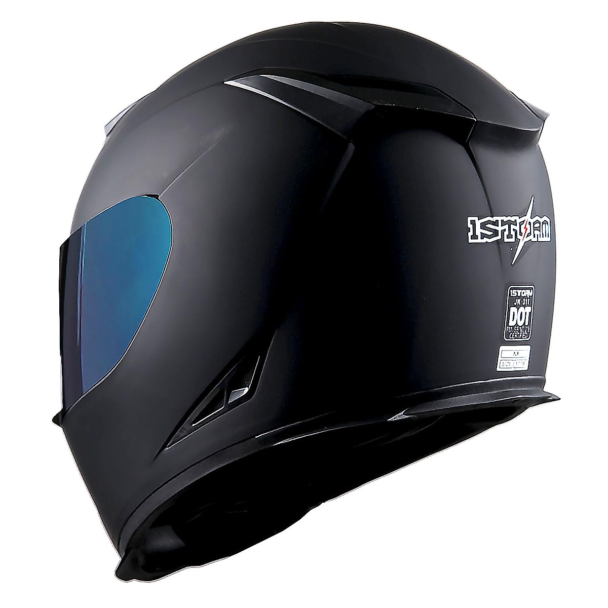 1STorm Motorcycle Full Face Helmet Skull King Matt Black + One Extra Clear Shield, Size Large (57-58 CM,22.4/22.8 Inch)