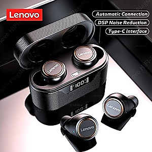 for Lenovo LP12 Wireless Bluetooth Earbuds, with Microphone Wireless Headphones USB-C Charging case LED Display Battery remaining