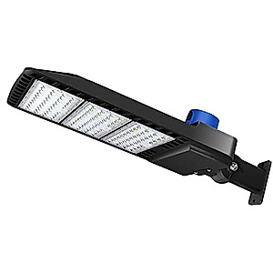Juyace 300W LED Parking Lot Lights Outdoor Dusk to Dawn Photocell Daylight 5000K IP65 Waterproof Arm Mount Commercial Flood Lights/Yard/Area/Street/Arena/Security Lighting