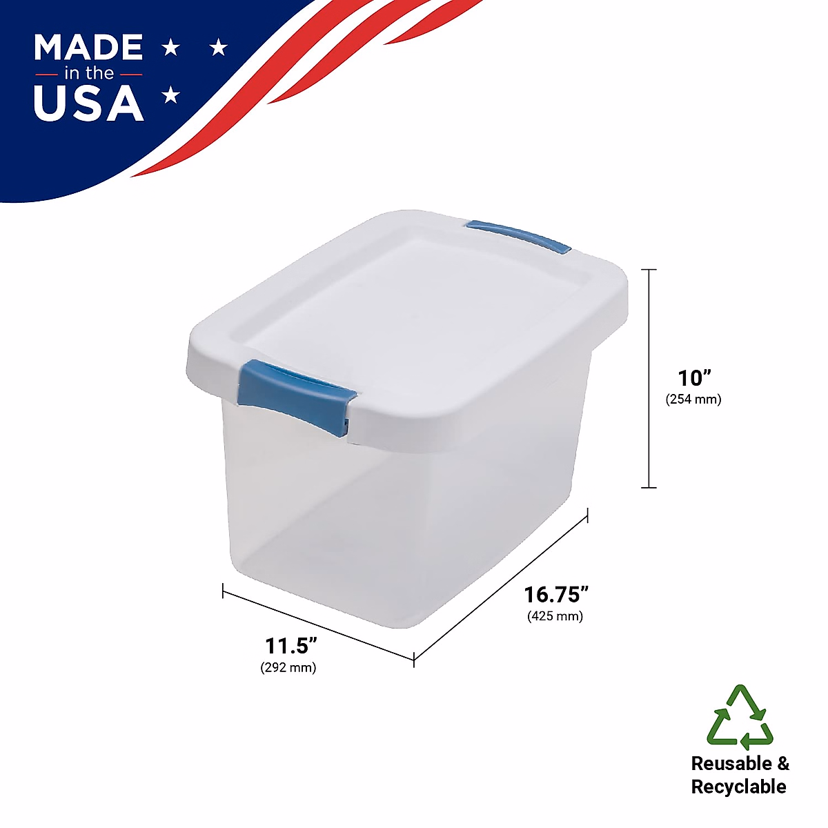 Black+Decker Clear Tote, Plastic Stackable Storage Bin, Organizing Solution, Storage Container Bin with Secure Lid (19 Qt., 4-Pack)