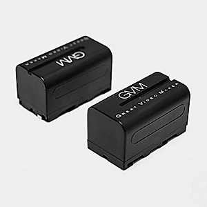 GVM 2 Pack NP-F750 Replacement Batteries and Chargers for NP-F975, NP-F960, NP-F950, NP-F930, NP-F770, NP-F750, NP-F550, DCR, DSR, HDR, FDR, HVR, HVL and LED Light