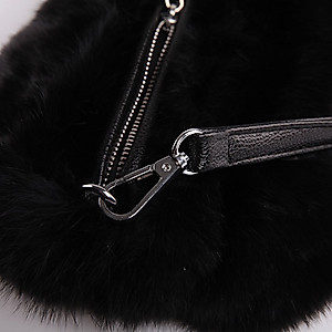 URSFUR Women Warm Hand Muff Genuine Rabbit Bag Purse Winter Hand Warmer