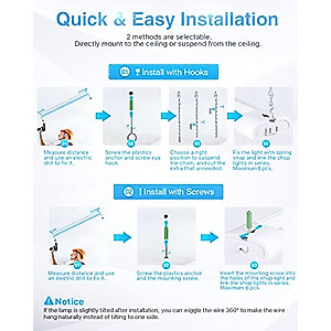 Ensenior 4 Pack Linkable LED Utility Shop Light, 4 FT 4400lm, 36W Equivalent 280W, 5000K Daylight, 48 Inch Integrated Fixture for Garage&Workbench, Surface or Hanging Mount, White, ETL Certified