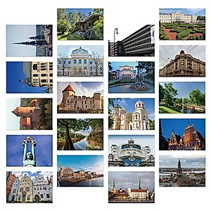 Dear Mapper latvia Vintage Landscape Postcards Pack 20pc/Set Postcards from Around the World Greeting Cards for Business World Travel Postcard for Mailing Decor Gift