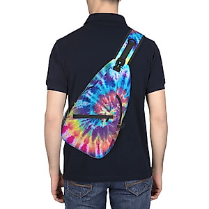 Tie Dye Sling Backpack Leisure Oblique Cross Chest Bag For Men Women,Durable Adjustable Gym Bag Cycling Traveling Hiking Daypack