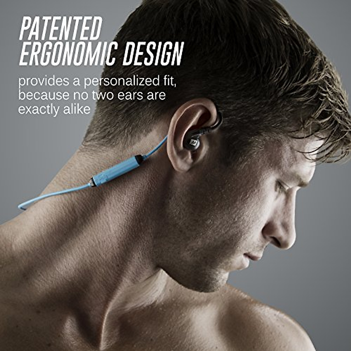 MEE audio X8 Secure-Fit Stereo Bluetooth Wireless Sports In-Ear Headphones (Blue)