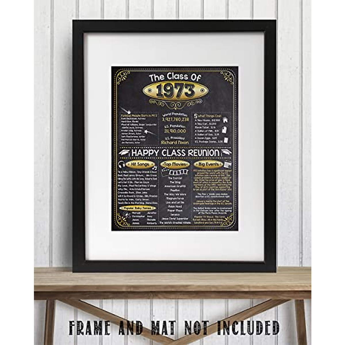 50th High School Reunion - Class of 1973-11x14 Unframed Poster - Perfect Party Decoration Under $15