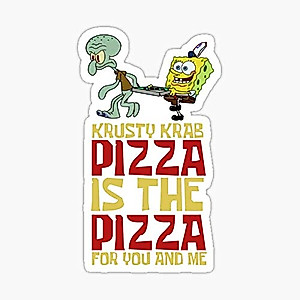 Krusty Krab Pizza Sticker - Sticker Graphic - Auto, Wall, Laptop, Cell, Truck Sticker for Windows, Cars, Trucks
