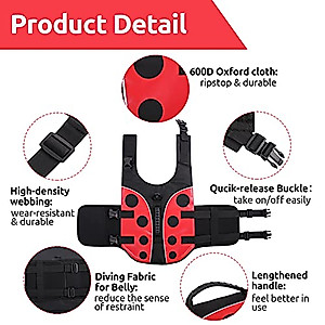 ASENKU Dog Life Jacket Pet Safety Vest Ripstop Flotation Pet Swimsuit Preserver with High Buoyancy and Durable Rescue Handle for Small, Medium, Large Dogs （Red, L