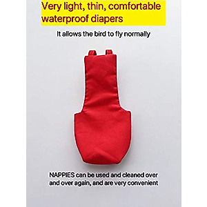 HEZHUO Parrot Diaper Bird Flight Suit, Bird Clothes, Waterproof Lining Pet Bird Supplies (L, Red)