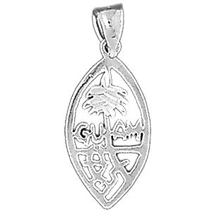 Jewels Obsession Guam Pendant | Sterling Silver 925 Guam Pendant - 25 mm