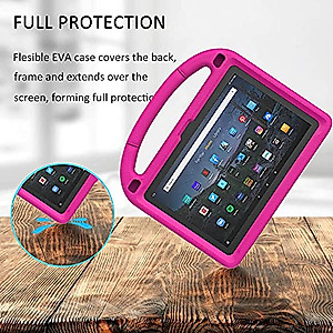 Fire HD 10 & Fire HD 10 Plus Tablet Case for Kids(11th Generation, 2021 Release) - DICEKOO Lightweight Shockproof Kid-Proof Cover with Stand for Kindle Fire HD 10 Kids Tablet & Kids Pro Tablet - Pink