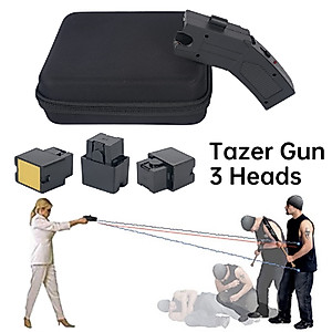 Outdoor Rechargeable Stun Gun Self-Defense Tools for Women Or Men. Portable LED Flashlight (Black)