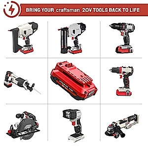 GERIT BATT Upgraded 3.0Ah 20 Volt Replacement for CMCB202 Battery Compatible with Craftsman 20V Battery V20 Lithium CMCB202-2 CMCB201 CMCB204 CMCB204-2 Cordless Power Tools Battery