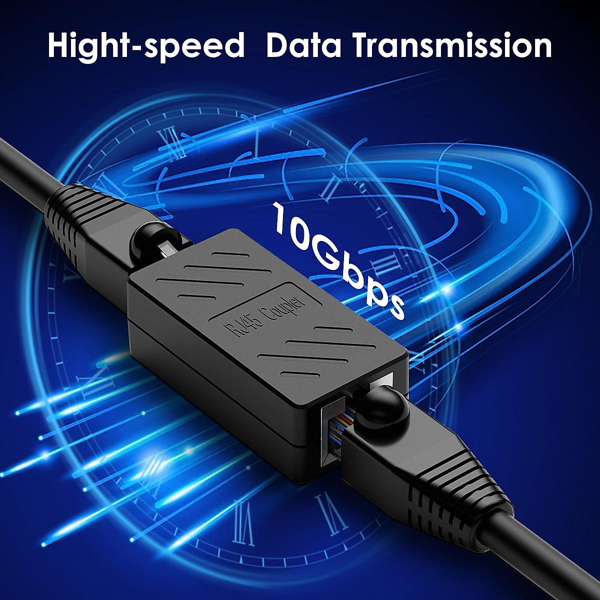 RuiPuo RJ45 Coupler Ethernet Cable Extender Adapter LAN Connector in Line Coupler Female to Female in Line Coupler for Cat5/Cat5e/Cat6/Cat7 Ethernet Cabler (Black 2 Pack)