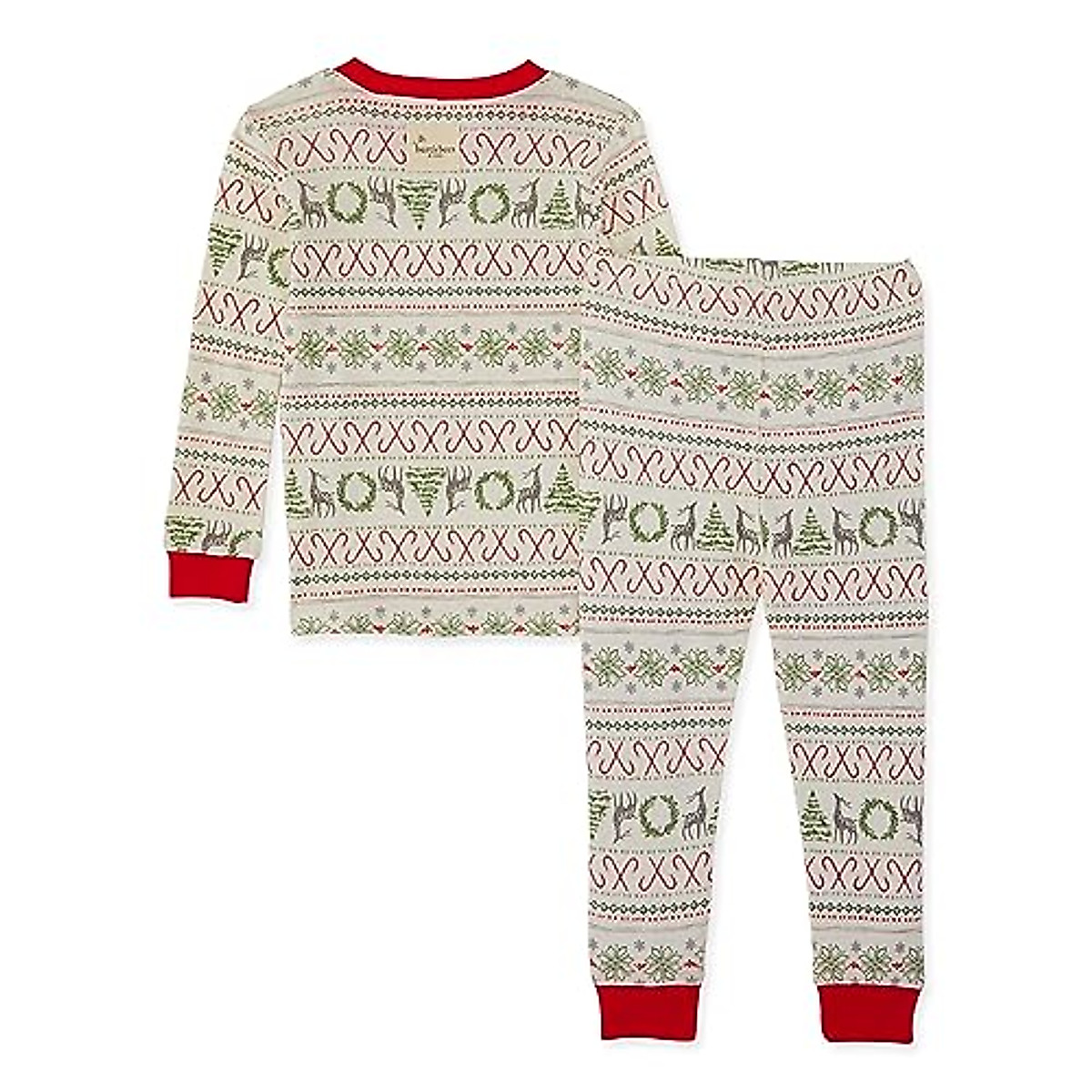 Burt's Bees Baby Baby Girls' Pajamas, Tee and Pant 2-Piece Pj Set, My Deerest Fair Isle, 2T