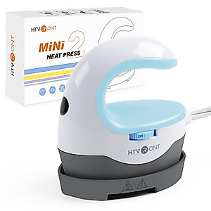 HTVRONT Heat Press Mini Heat Press Machine, Small Heat Press Portable Iron Press Machine for T Shirts, Hats, Heating Transfer Projects (Blue)