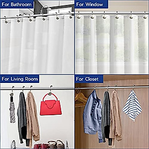 Nickel Shower Curtain Hooks Rust Proof：Durable Metal Shower Curtain Rings Easy Glide Shower Hooks for Shower Curtain Peyton Decorative Shower Curtain Hooks,Set of 12 Shower Rings