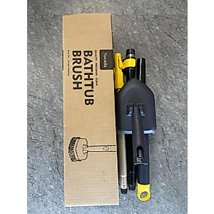 Yocada Tub Tile Scrubber Brush 2 in 1 Cleaning Brush 58.2" Adjustable Telescopic Pole Stiff Bristles Scouring Pads for Cleaning Bathroom Kitchen Toilet Wall Tub Tile Sink Non-Scratch