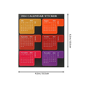 Office Decor 12 Sheets of Calendar Stickers 2024 Schedule Calendar Stickers Monthly Calendar Stickers Sticky Tabs Planner Sticker for Bullet Notebook Journal Stickers for Adults