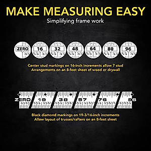 LEXIVON [2-Pack] 25Ft/7.5m Tape Measure, DuaLock & AutoLock | 1-Inch Wide Blade with Nylon Coating, Matt Finish White & Yellow Dual Sided Rule Print | Ft/Inch/Fractions/Metric (LX-204)