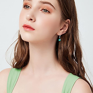 Dorunmo Dragonfly Earrings 925 Sterling Silver Leverback Earring Dragonflies Jewelry Dainty Dangle Earring Green Zircon Jewelry Insect Birthday Gifts for Women Teen Girl (with Gift Box)