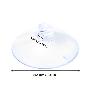 AccEncyc Suction Cup with Hole 1.2'' Glass Suction Pads Clear PVC Sucker Pads Small Suction Holder for Bathroom Wall Door Glass Window Car Shade (50pcs)