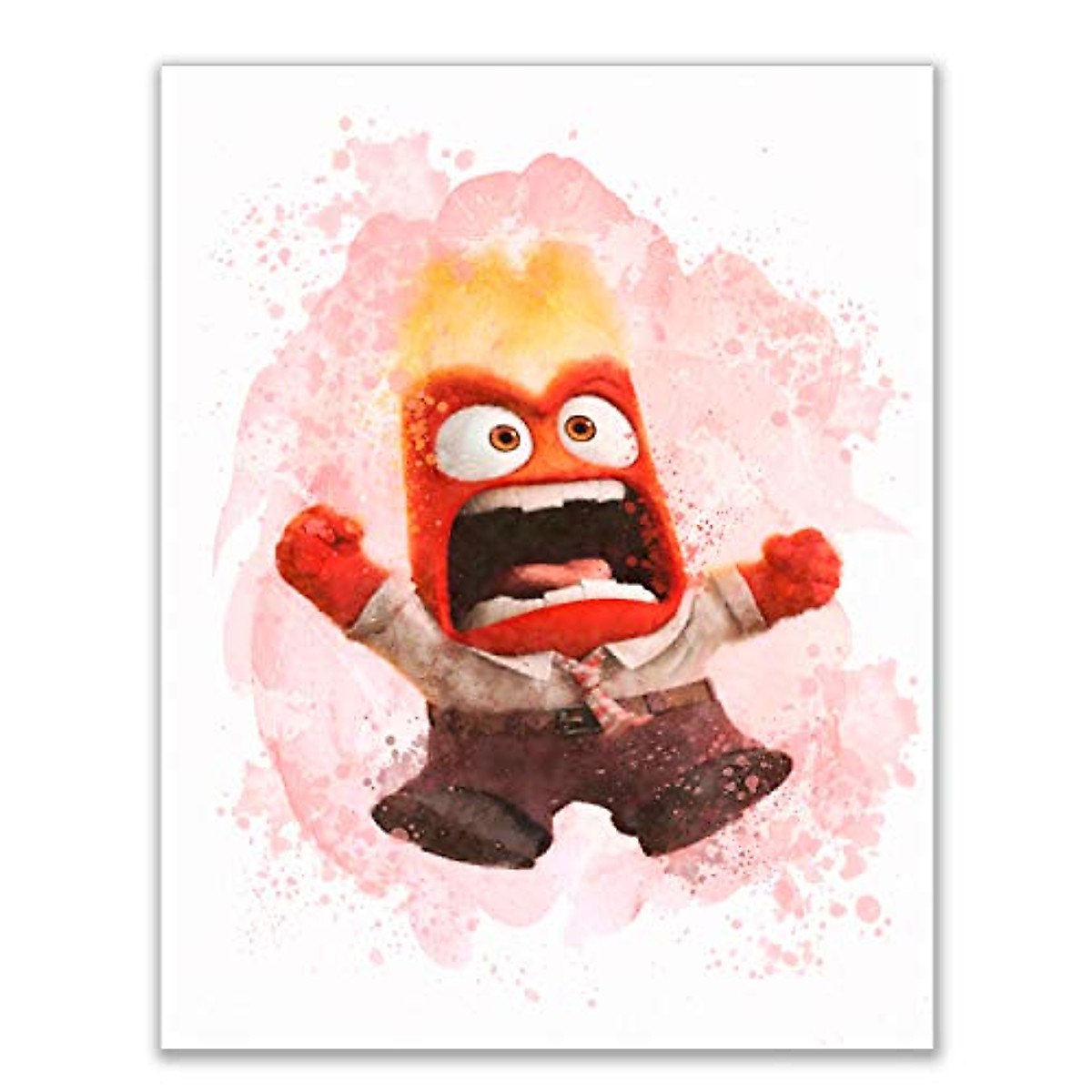 Inside Out Watercolor Wall Art Prints - Set of 6 (8 inches by 10 inches) Photos - Joy Sadness Fear Anger Disgust Bing Bong