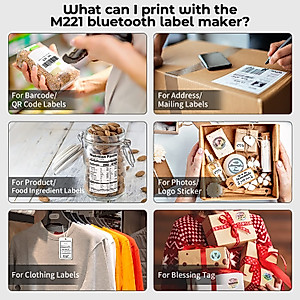 Phomemo M221 Label Maker-Flagship’s Advanced 3Inch Bluetooth Thermal Label Printer, Print Clearer & Sharper, for Address, Barcode, Ingredient,Crafts, Label Printer for Small Business, for Phone & PC